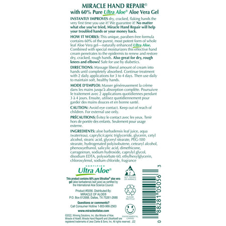 Miracle Hand Repair Cream 2-Pack - 4 oz. Tubes - Miracle of Aloe