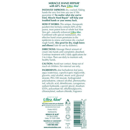 Miracle Hand Repair Cream for Cracking Hands - 2 Pack 8oz. Tube ...